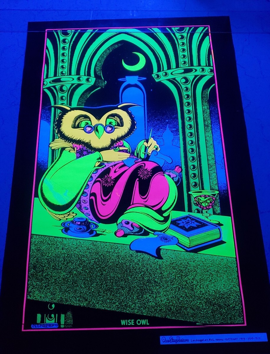 Original Black Light Posters Owls Jiayy Moody Dark Colors Owl Posters