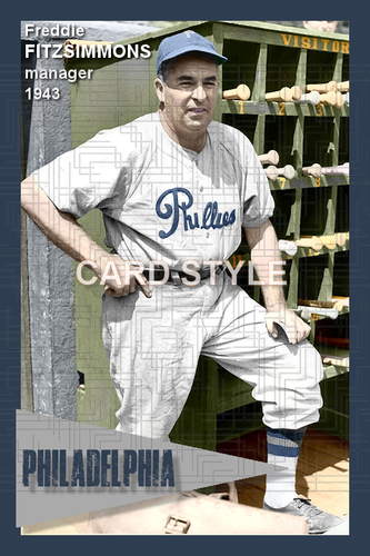 Freddie Fitzsimmons - 1943 Phillies - choose a style - colorized print ...