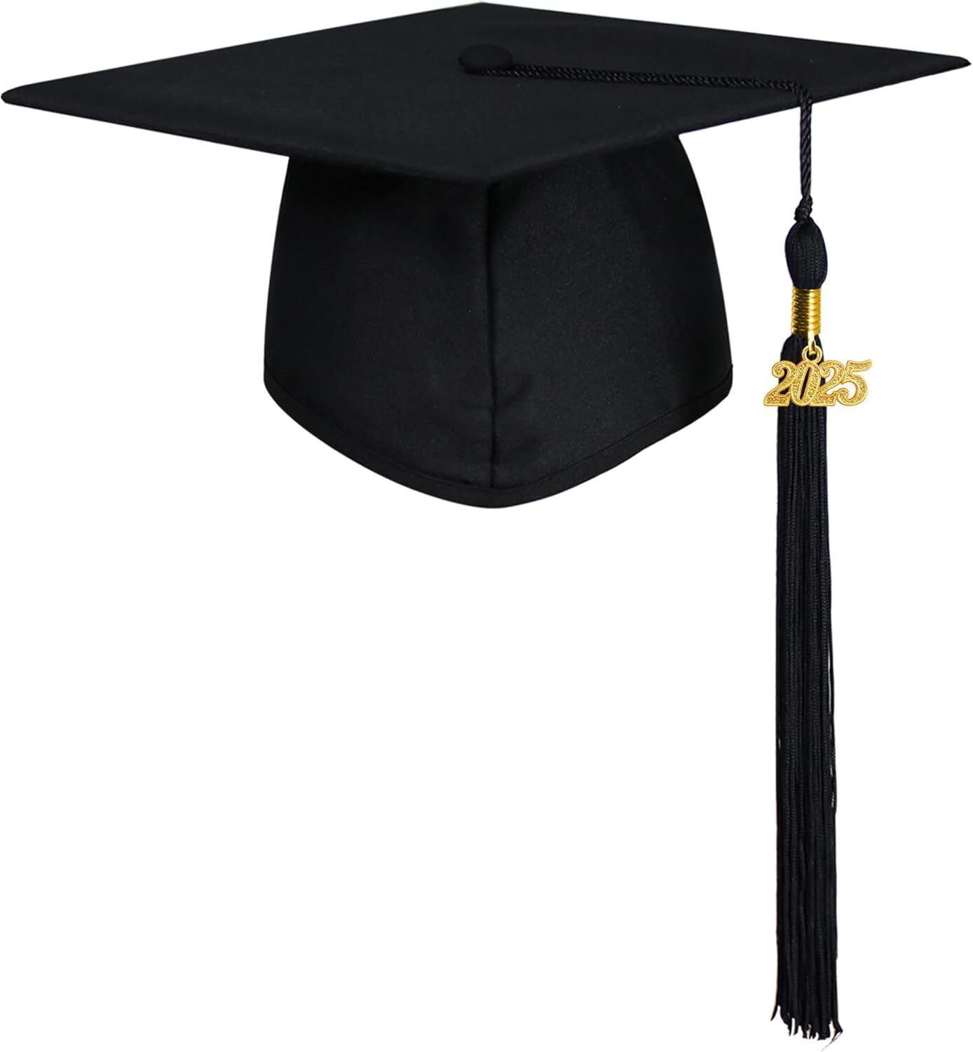 Matte Graduation Cap with 2025 Tassel for Adults High… - Gem