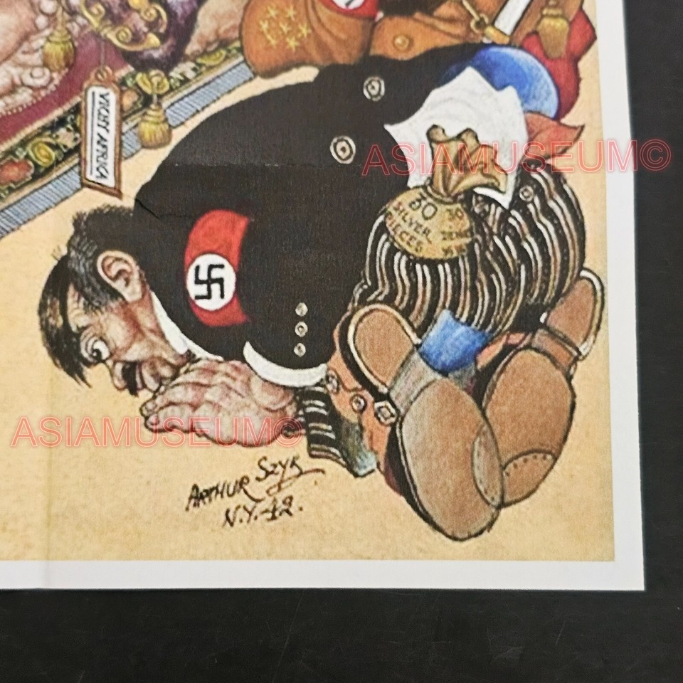 1944 WW2 USA CARICATURE COMIC SATIRICAL EUROPE FUNNY TOJO PROPAGANDA ...
