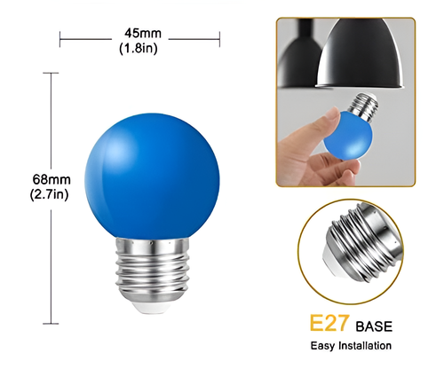 Multi Color E27 Base LED Lamp Bulbs Non-dimmable G45 2W 220V Bulb for ...