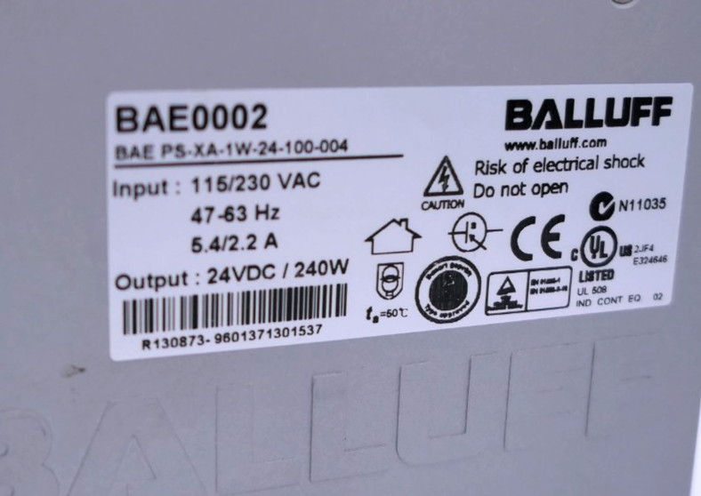 Balluff BAE0002 / BAE PS-XA-1W-24-100-004 Power Supply (MJ) | eBay