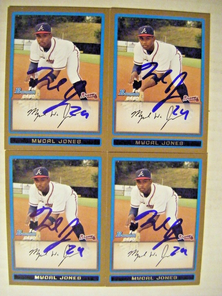 MYCAL JONES signed BRAVES 2009 Bowman Draft Gold baseball card AUTO ...