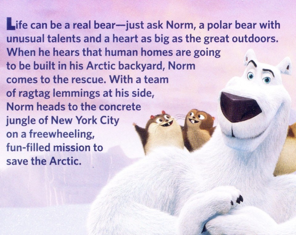 Norm of the North 2016 PG animated family movie, new DVD, polar bear ...