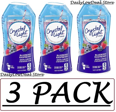 3 PACK - Crystal Light Blueberry Raspberry Liquid Water Enhancer 1.62 ...