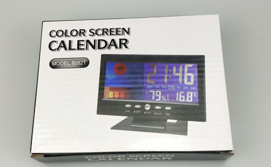 LED Color Screen Digital Weather Station Clock Calendar Thermometer LCD ...
