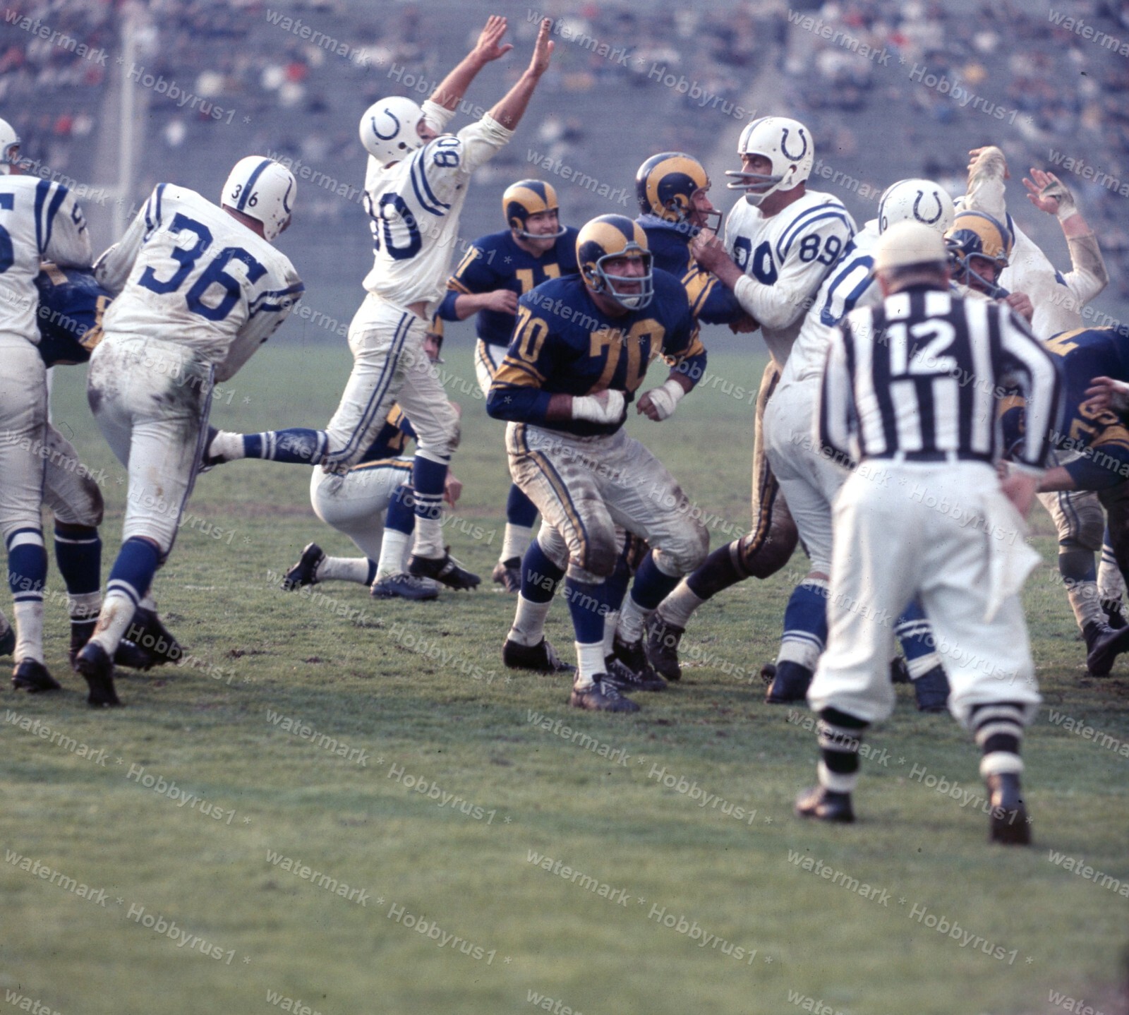 Gino Marchetti BALTIMORE COLTS vs LA RAMS 1961 Original 120mm ...