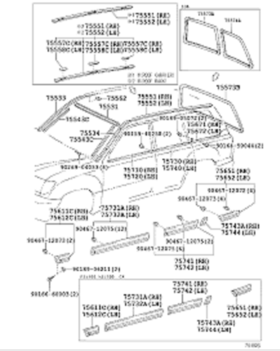 Toyota Genuine MOULDING ASSY, FRONT DOOR BELT, RH LEXUS LX470 ☆ 75710 ...