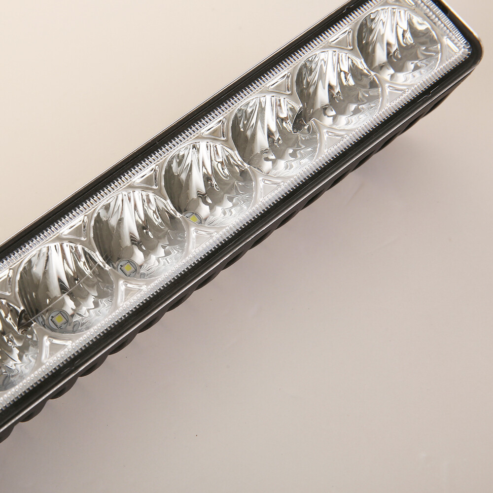 LED Light Bar 15 inch Slim Single Row Number Plate Frame Spot Flood ...