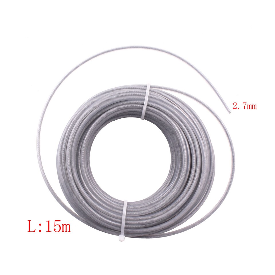 String Trimmer Line (2.7mm/.105'' 15m 183g) Steel Wire For Weed Eater ...