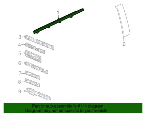 GM OEM 15-22 Canyon,Colorado Front Door Exterior Trim-Belt Molding ...