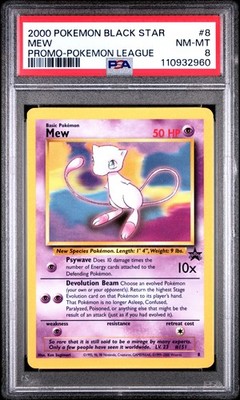 Mew 2000 Pokemon Promo Black Star #8 Promo-Pokemon League PSA 8 NEW ...