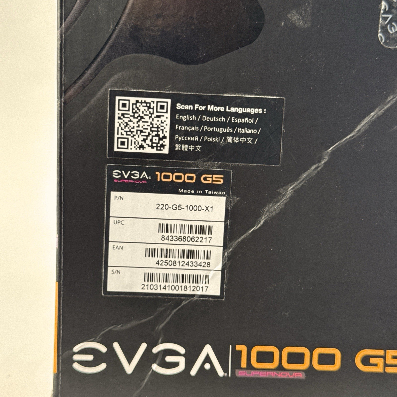 EVGA Supernova 1000 G5, 80 Plus Gold 1000W Fully Modular ATX Power ...