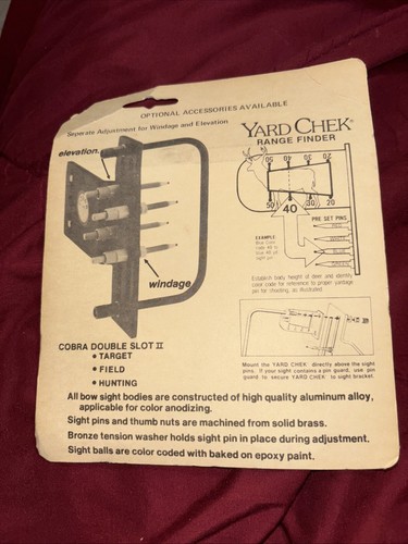 Cobra Archery Double Slot-8 by Bow Sight Body Target, Field, Bow ...