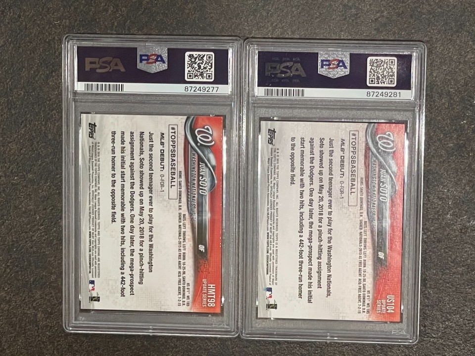 2018 Topps Update / Chrome #US104 Juan Soto Rookie Card Nats Yankees PSA 9 & 7 | eBay