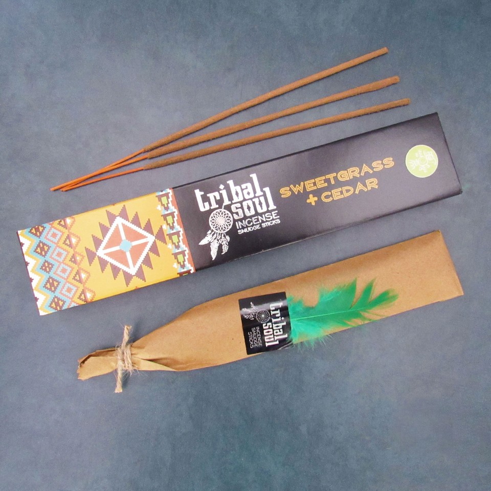 Sweetgrass + Cedar Incense Sticks by Tribal Soul - One Box (15g) | eBay