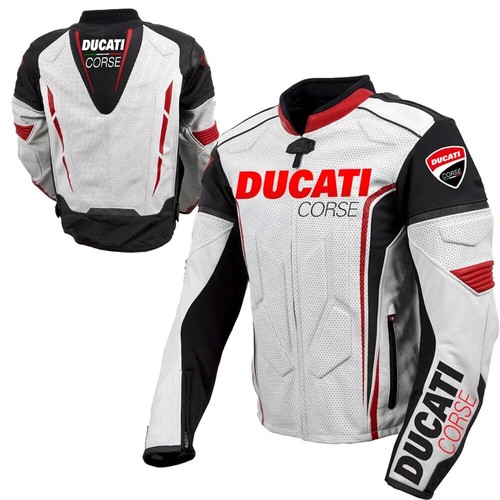 Ducati Riding Motorcycle Men Cowhide Leather Racing Motorbike ...