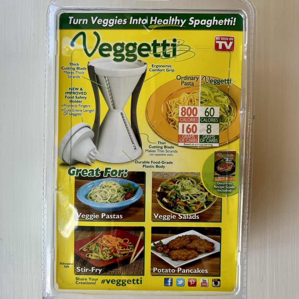 NEW Veggetti Vegetable Spiralizer Veggie Pasta Zoodle Maker Handheld As ...