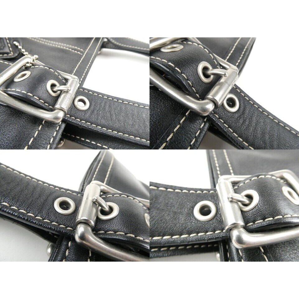 Coach Black Leather Tote Shoulder Bag 9572 | eBay