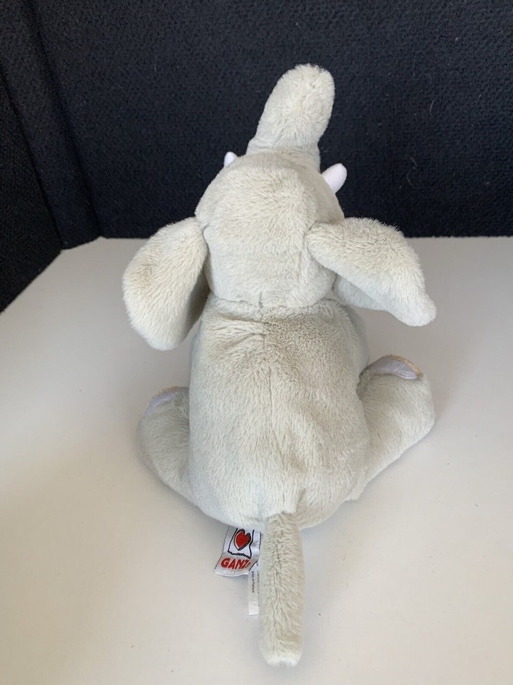 Ganz Webkinz Velvety Elephant Plush Gray Stuffed Animal With Tusks Soft ...
