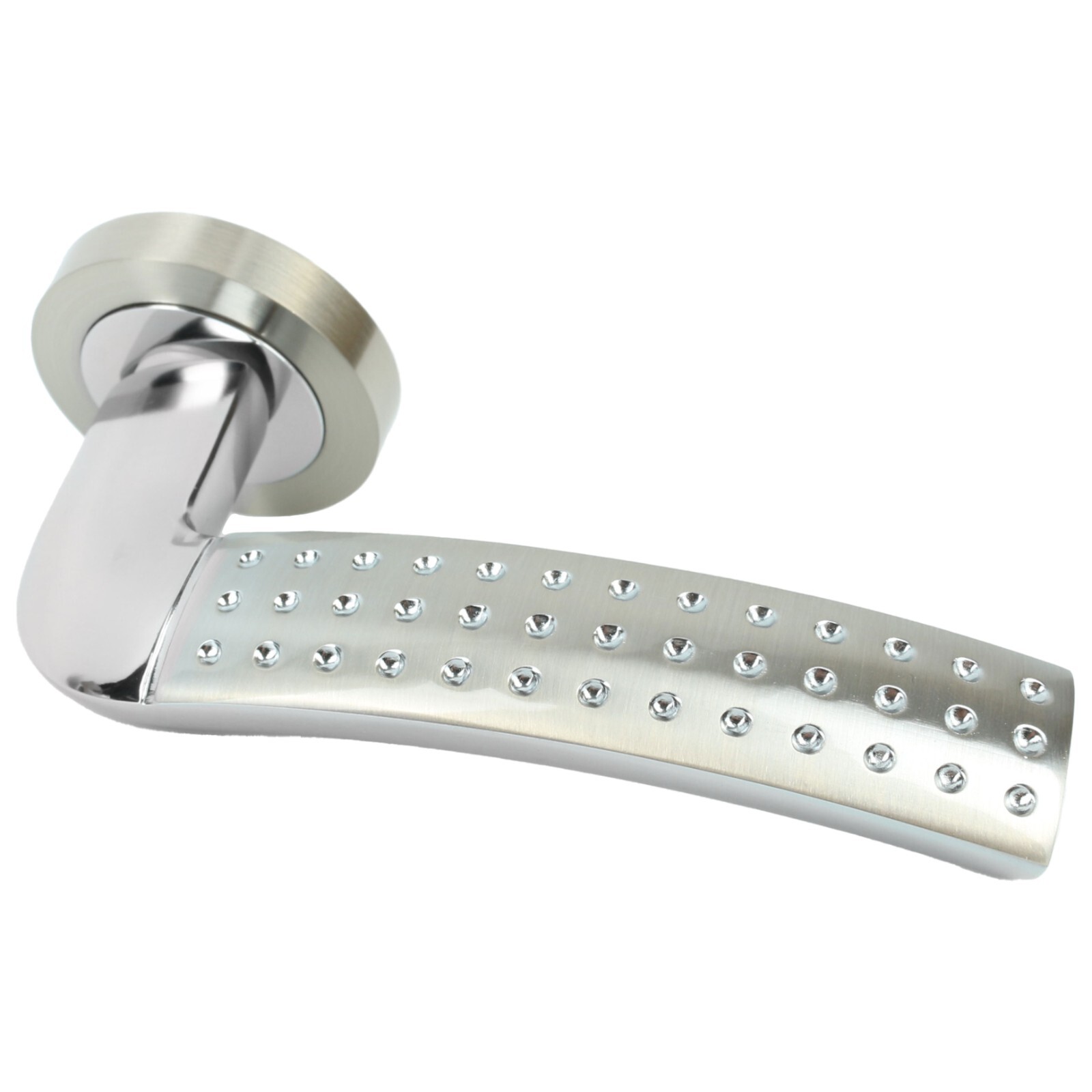 TWO TONE CHROME DIMPLE HANDLES SET CHOOSE Internal Home Door Lever ...