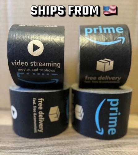 4 ROLLS! 3 Inch X 164 Ft Kraft Tape Amazon Prime Self Adhesive Ships ...