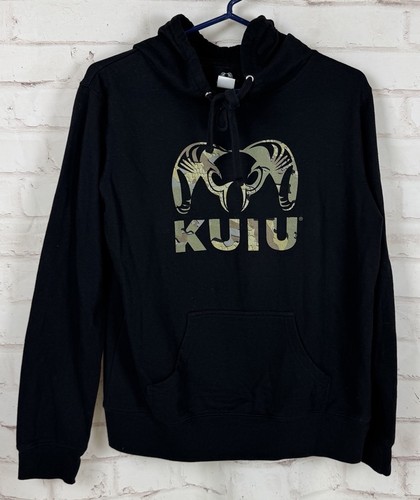 KUIU Hoodie Sweatshirt Mens Medium Black Pullover Logo Fleece Cotton ...
