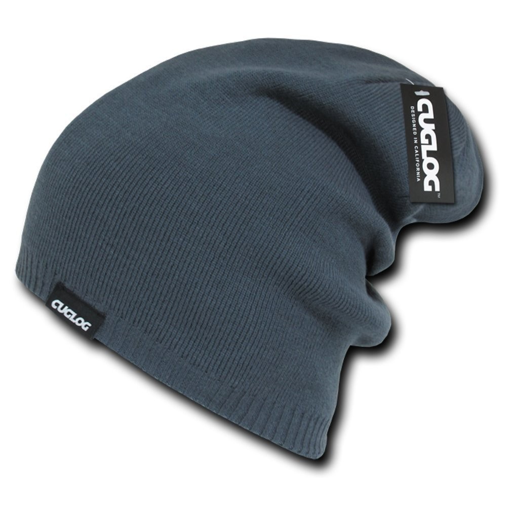 Charcoal Gray Knit Skull Winter Ski Warm Baggy Grey Beanie Beanies Cap ...