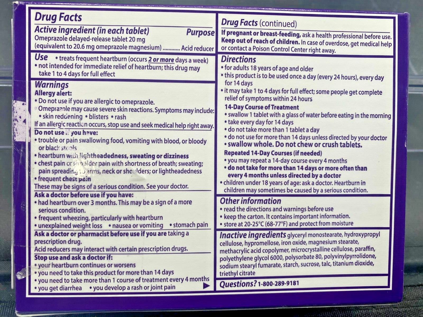 (1 Pack) Prilosec Omeprazole Delayed-Release 20mg - 28 Tablets - EXP 06 ...