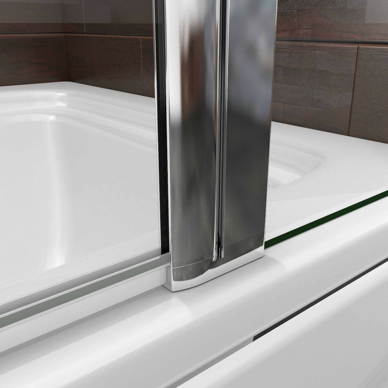 AICA Double Pivot Shower Bath Screen Glass Panel 1000x1400mm With Glass ...