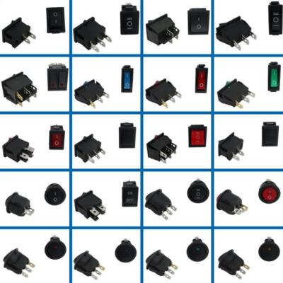 Rocker switch Square round Rocker switch Toggle switch 12V 230V + LED ...