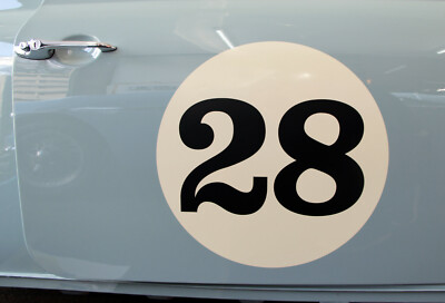 CLASSIC Ivory/Cream VINTAGE CAR RACE RALLY NUMBERS 40cm PAIR MGA MGB ...