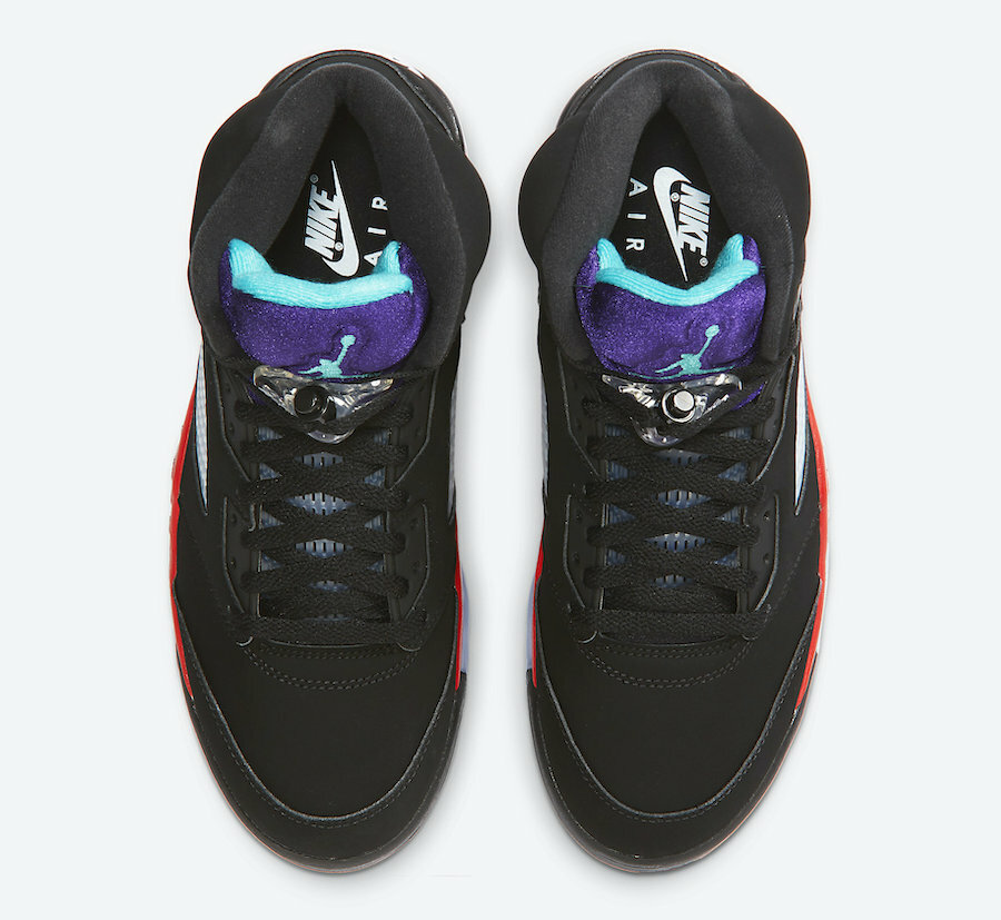Nike Air Jordan Retro 5 V Top 3 What The Black Red Purple Grape Mens ...