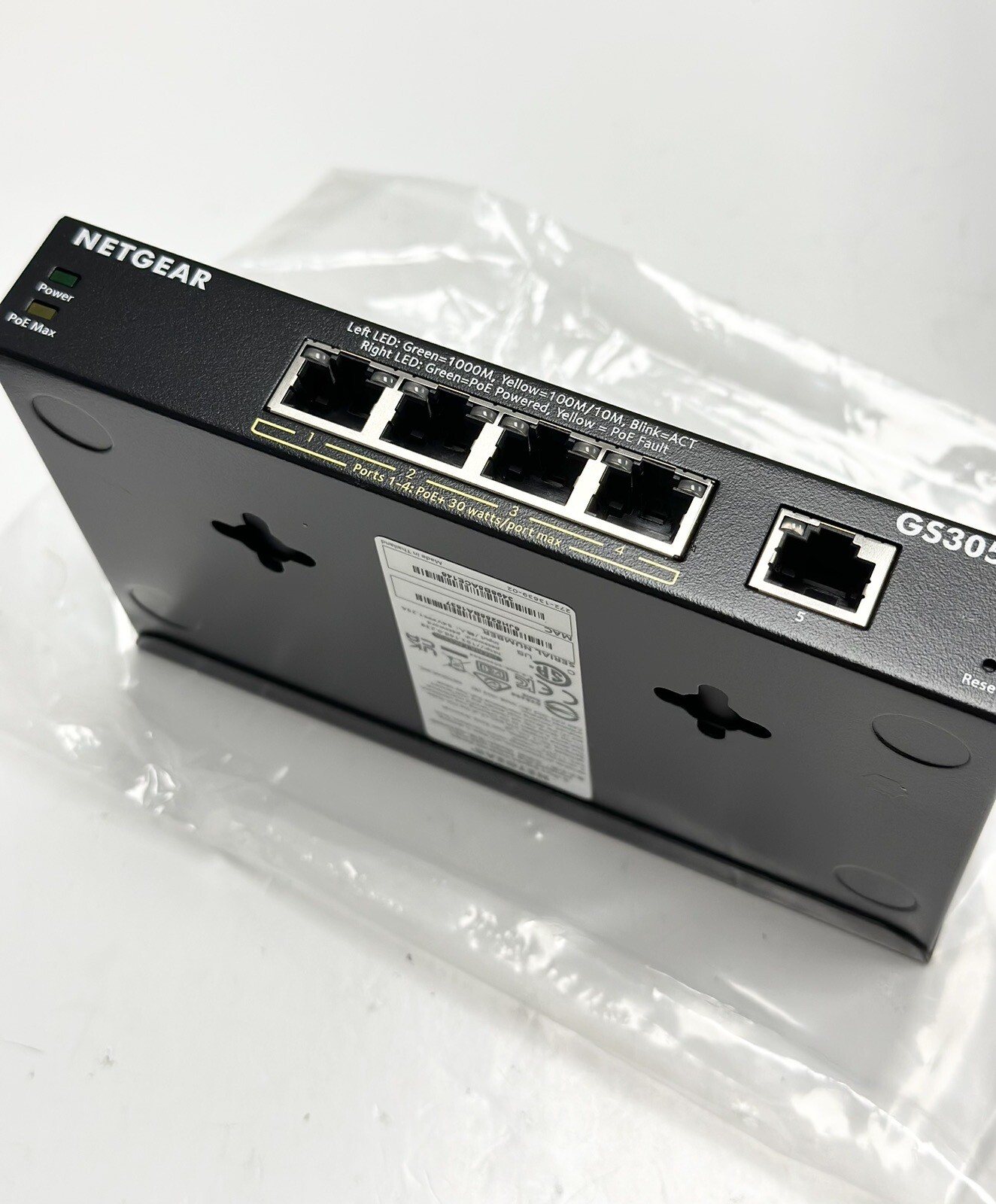 NETGEAR GS305EP 5-Port Rack Mountable Ethernet Switch - GS308-100PAS ...