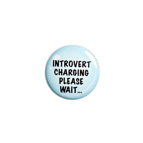 Funny Introvert Charging Fridge Magnet Round Fridge or Locker Magnet 1 ...