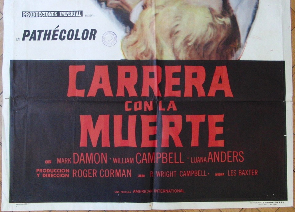 1963 THE YOUNG RACERS Formula 1 1SH MOVIE POSTER Rare ED. Francis Ford ...