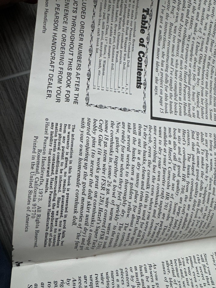 Vtg Corn Husk Doll Kit Hazels Kaboodles HK-35 Materials & Book 1970's ...