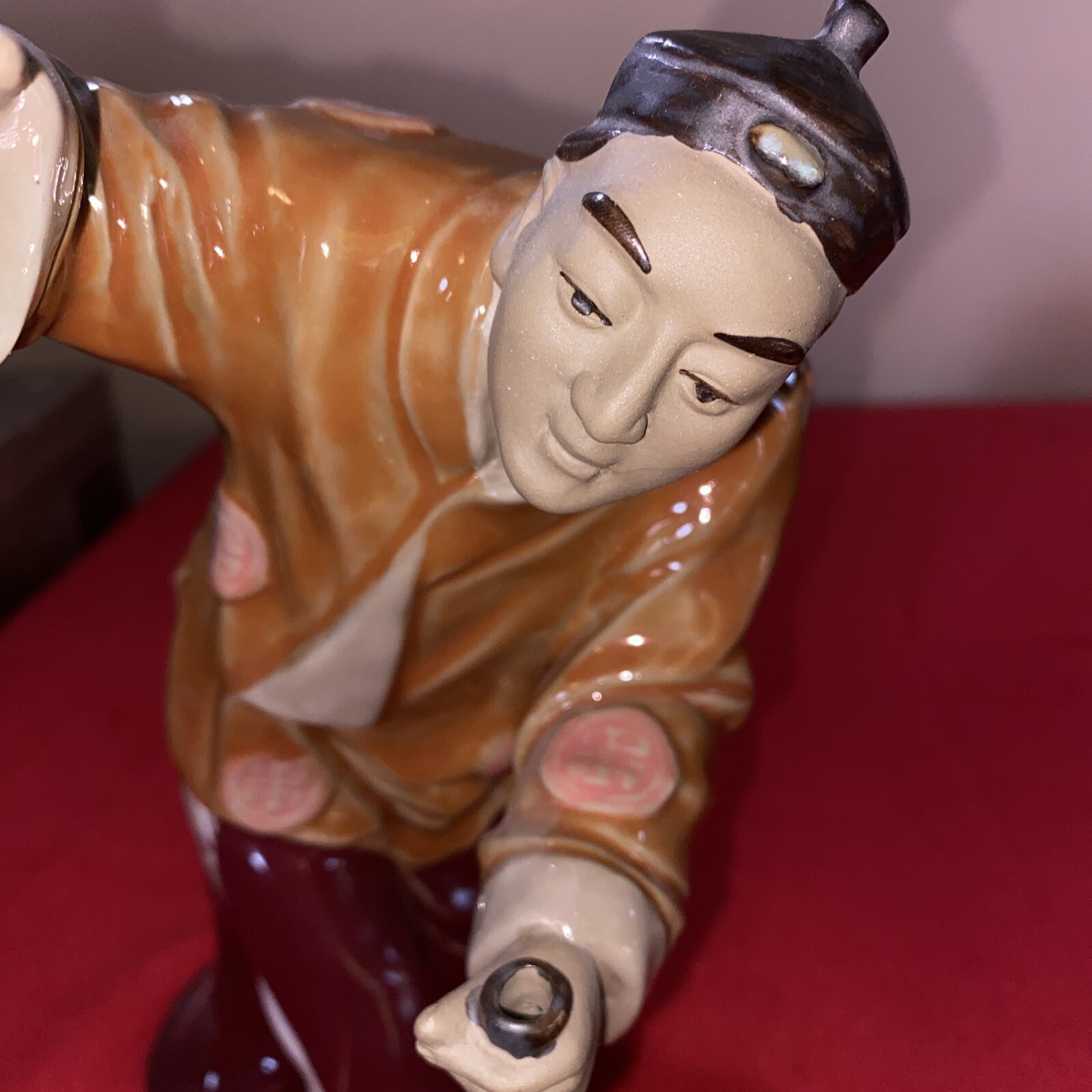 Chinese MUDMAN Vintage RARE Glazed Porcelain - Throwing Game. 9.5" MINT ...