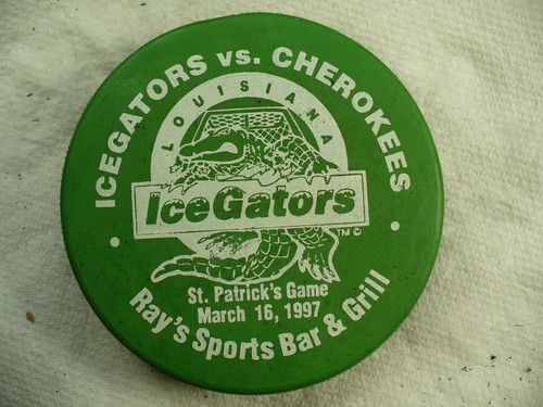 ECHL Louisiana IceGators '97 St Patrick's Game Hockey Puck Check My ...