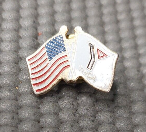 UNITED STATES / YMCA DUO FLAG. ENAMELED SOUVENIR PIN | eBay