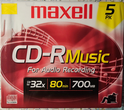 Maxeii 5 Pack CD-R Music Audio Recording 32x 80min 700MB New | eBay