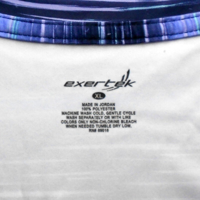 Exertek Activewear Top Womens XL L Blue Purple Scoop Neck Striped ...