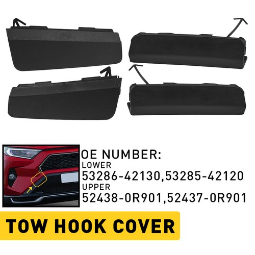 For 2019-2020 Toyota RAV4 2x Front Bumper Tow Hook Eye Cap Cover Left ...
