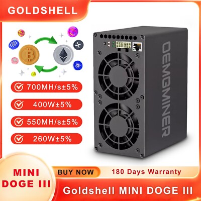 New Goldshell Mini DOGE 3 III Plus 810MH/s 500W LTC DOGE BELLS Miner ...
