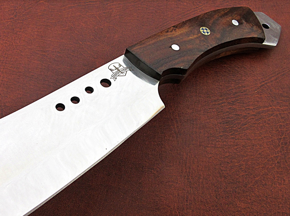 HANDMADE GENUINE D2 STEEL MACHETE WITH FULL TANG ROSEWOOD HANDLE ...