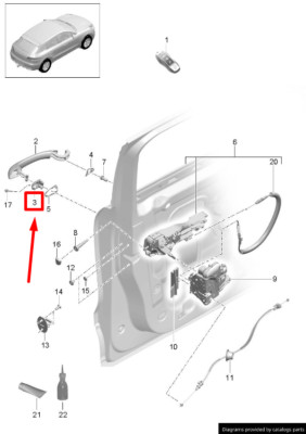 PORSCHE MACAN 95B Rear Right Exterior Handle Cover LHD 95B839330 NEW ...