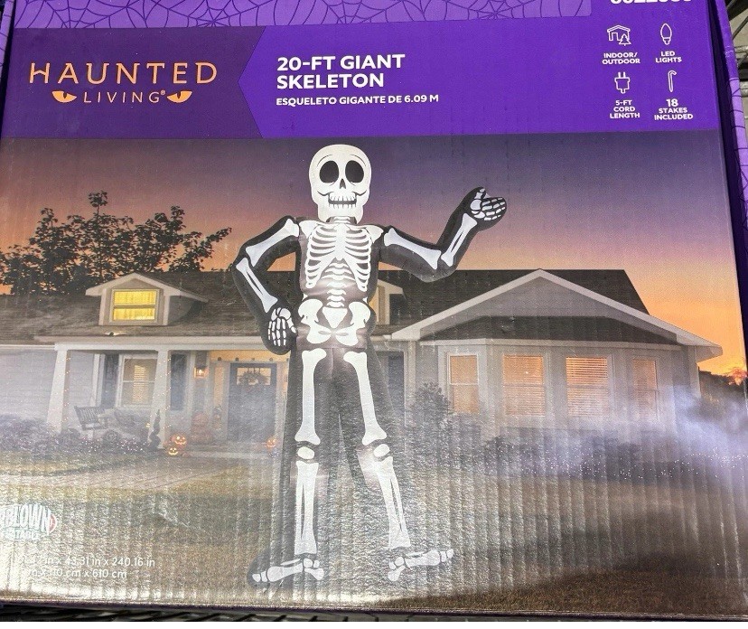 Haunted Living 20 Ft Colossal Skeleton Inflatable Halloween Yard ...