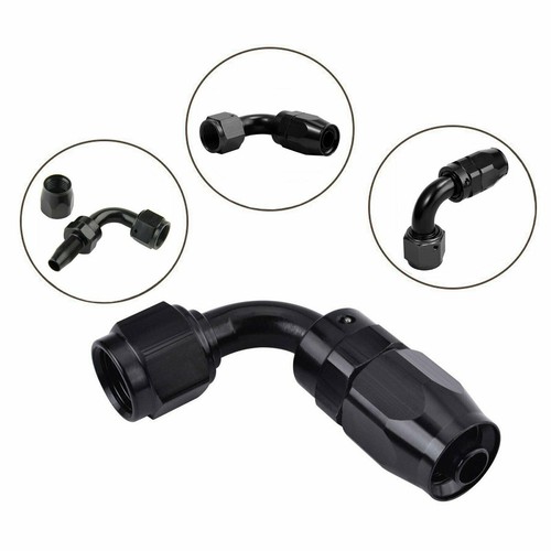 20FT AN6-6AN Black Nylon Braided Gas Oil Fuel Line + Swivel End Fitting ...