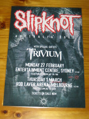 SLIPKNOT - TRIVIUM - Australian Tour 2012 - Laminated Promo Poster ...