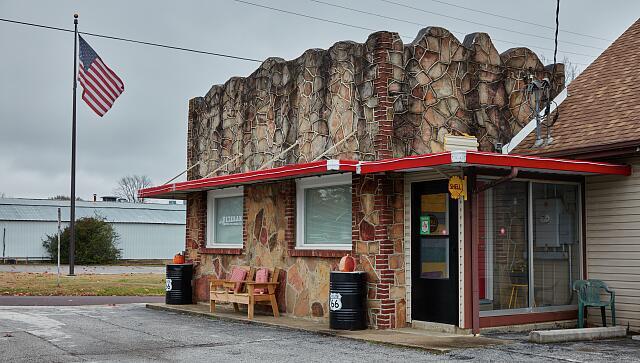 Office of an old, stone "motor court" in Springfield, Missouri, along a ...